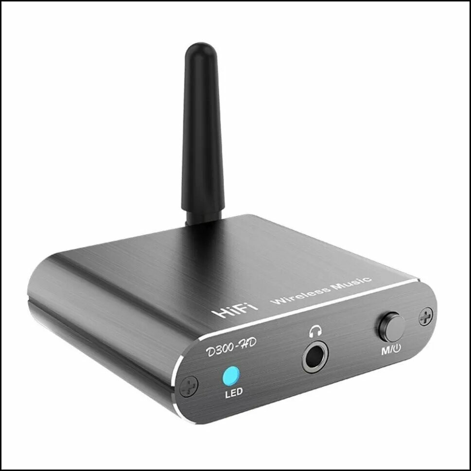 Эксклюзивный аудиоадаптер D300 с поддержкой APTXHD и Bluetooth 5.2, передающий HiFiстереозвук через коаксиальный или оптический вход для подключения к телевизору и усилителю для наушников"