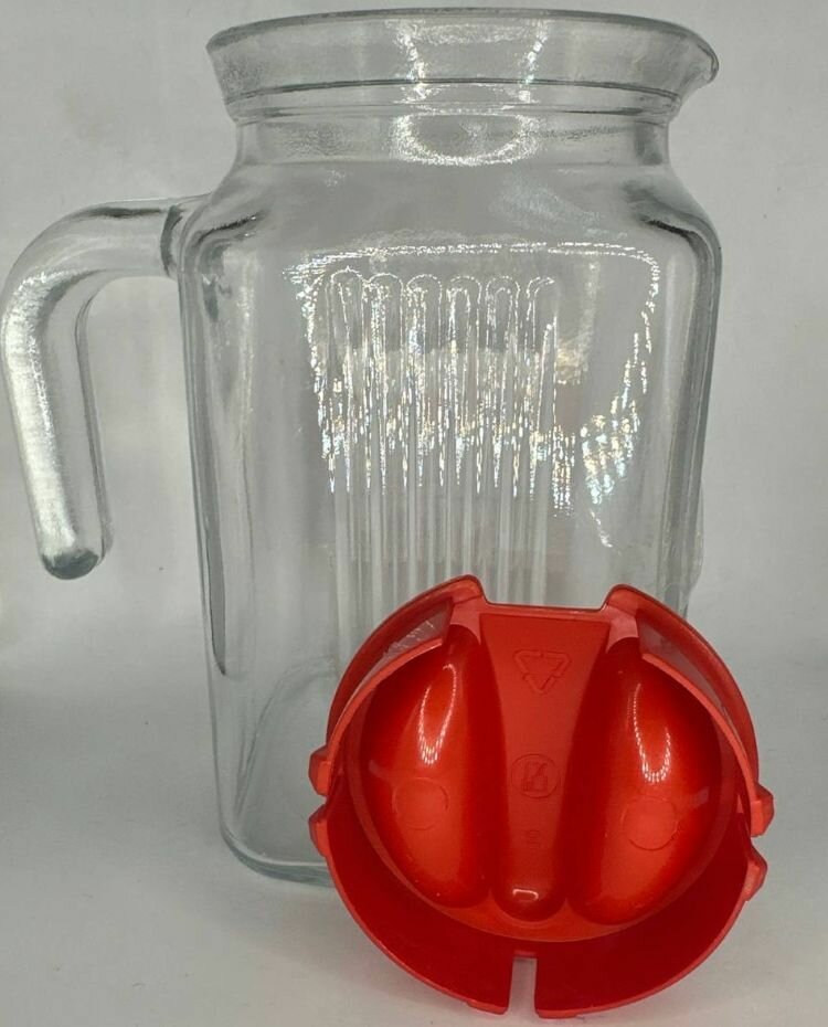 Кувшин стеклянный 600 мл с крышкой и ручкой для воды молока и сока, графин прямоугольный Фриго Frigo в холодильник, емкость для хранения жидкостей