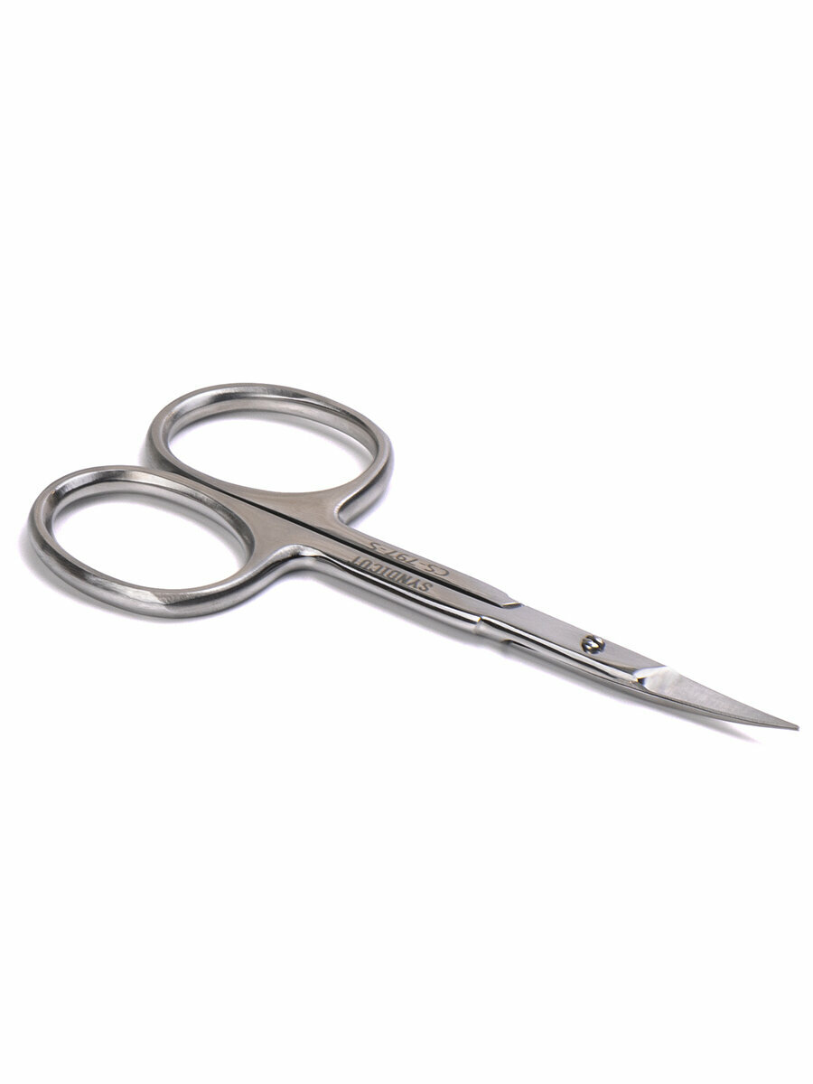 Профессиональные ножницы Metzger CS-797-S, изогнутые, для кожи, блестящие, инструментальная сталь