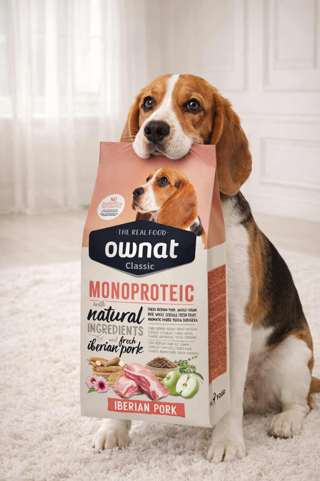 Ownat Classic Monoproteic Сухой монопротеиновый корм для собак, с иберийской свининой, 4 кг