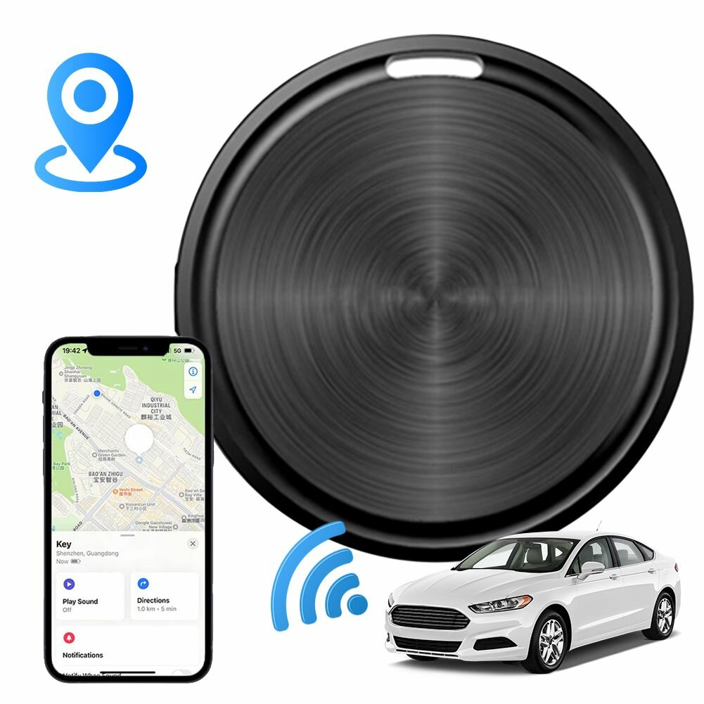 Андроид-трекер O-Tag для поиска предметов и питомцев, чёрный, Bluetooth, водостойкий