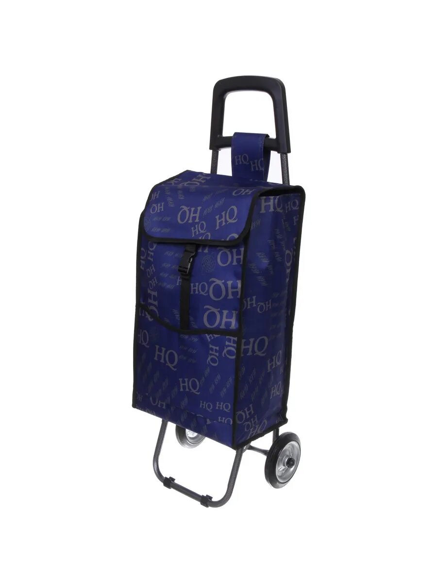 Тележка хозяйственная с сумкой (93*33*26см, колеса 14 см, грузоподъемность до 25 кг) синяя