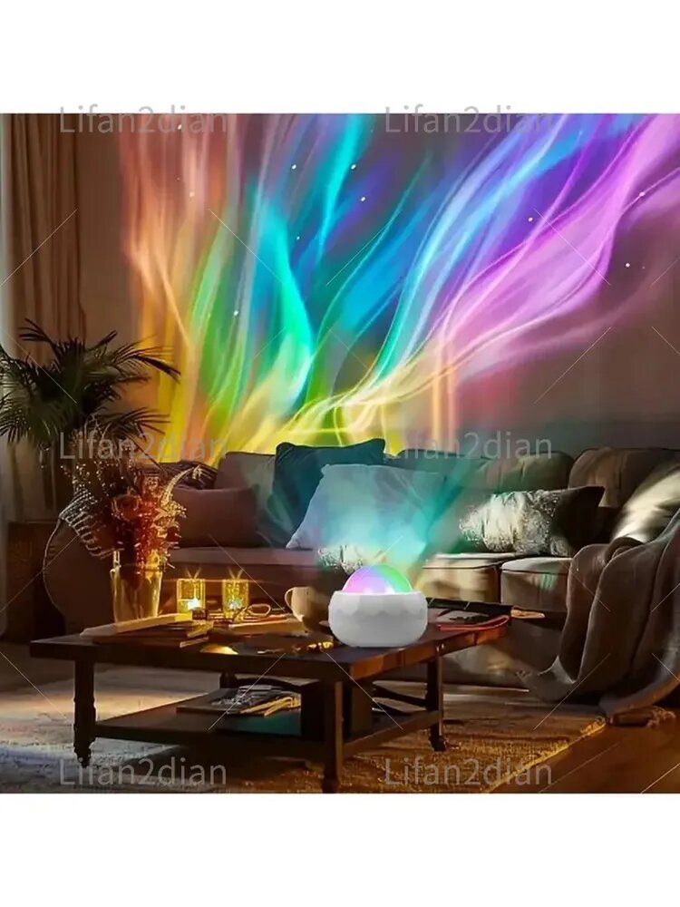 LED Проектор Волны и Океан с RGB Подсветкой Домашний Ночник для Релаксации с Эффектом Водной Глубины