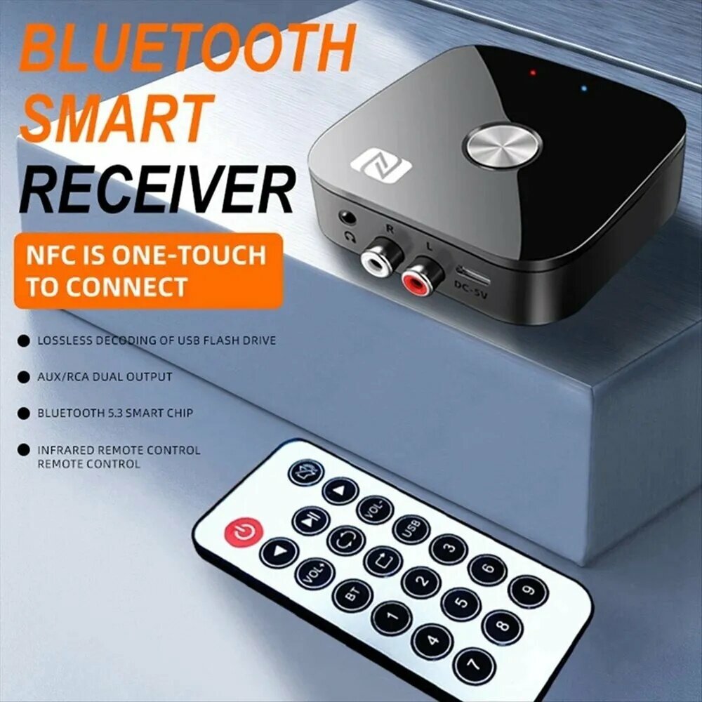 Аудиоресивер NFC Bluetooth 5.3 USB U-Disk Play Пульт дистанционного управления