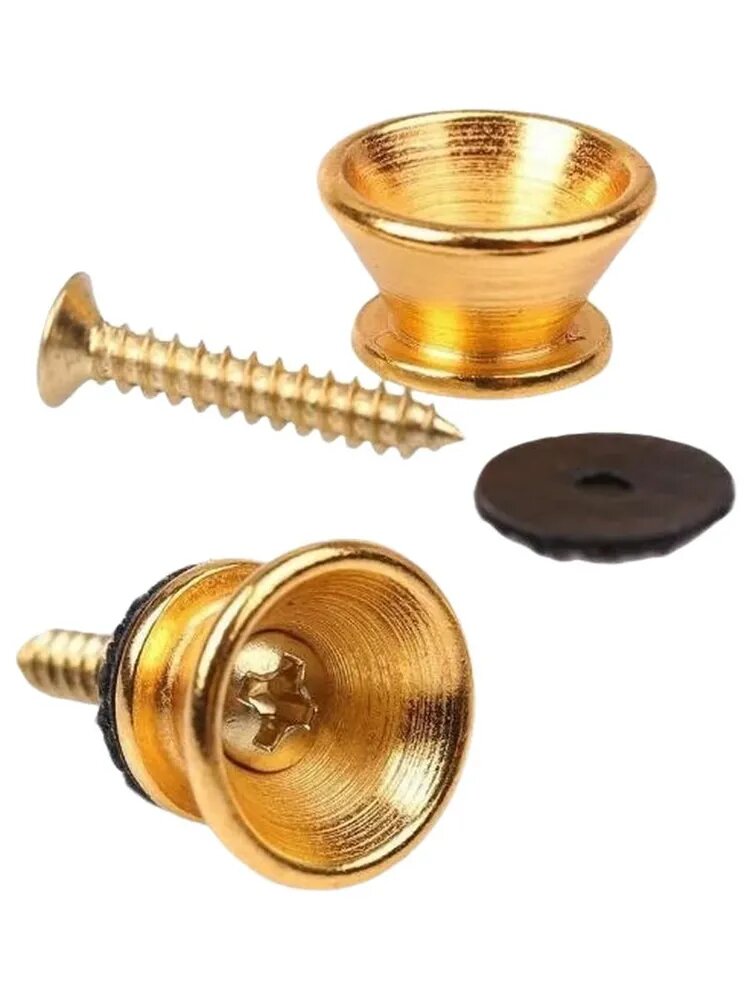 Крепления для ремня гитары, цвет золотистый, пуговица, держатель металлический, пуговка с винтом и прокладкой