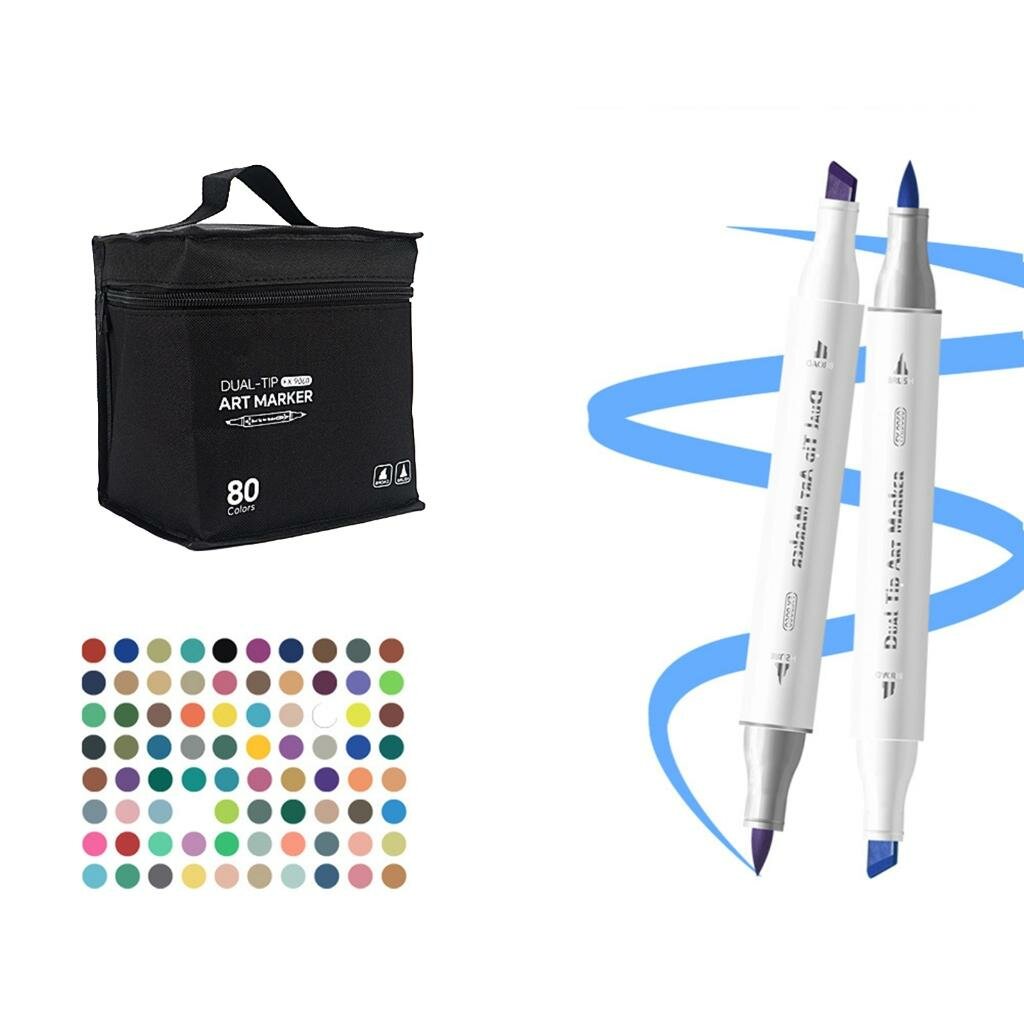 Маркеры художественные, 80 цветов