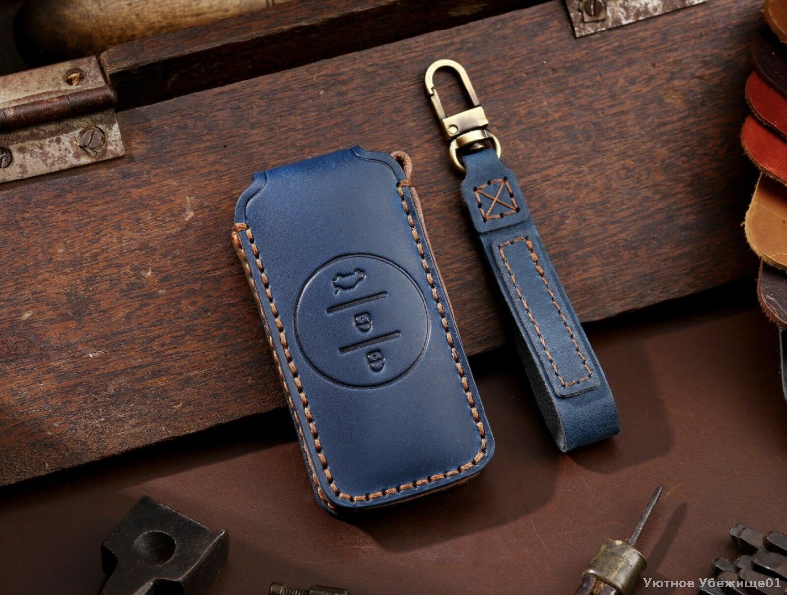 Чехол MyPads M-227041, для автомобильных ключей, натуральная кожа