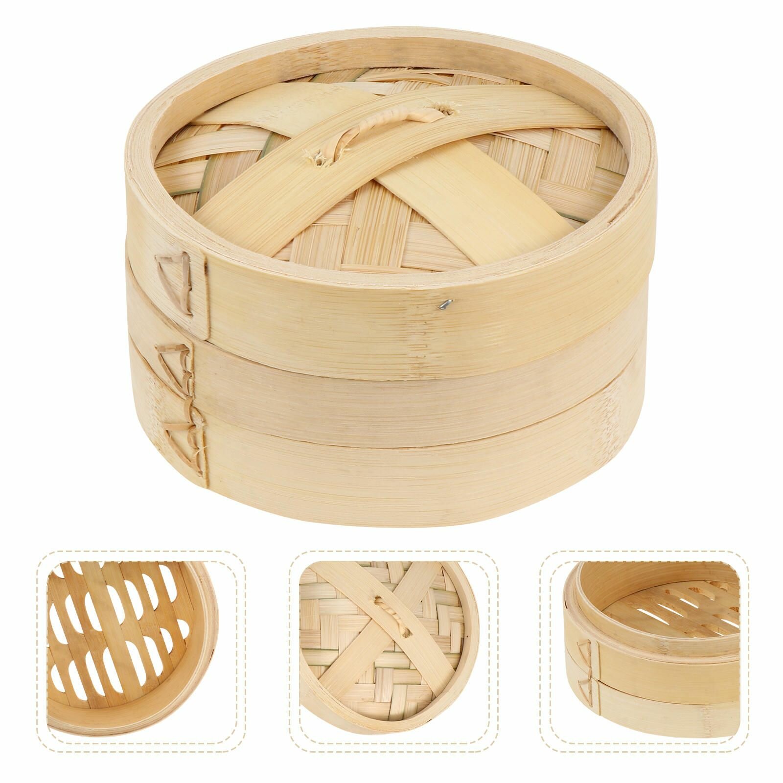 Бамбуковая Пароварка, Для Равномерного Нагрева, Из Натурального Бамбука, 1 Набор