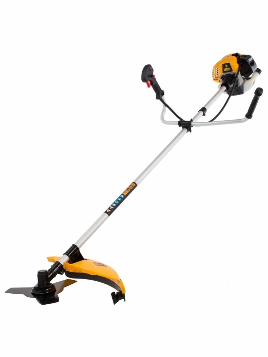 Триммер бензиновый Denzel DR-52, 52 см3, 3 л. с, неразъемная штанга, желтый/черный