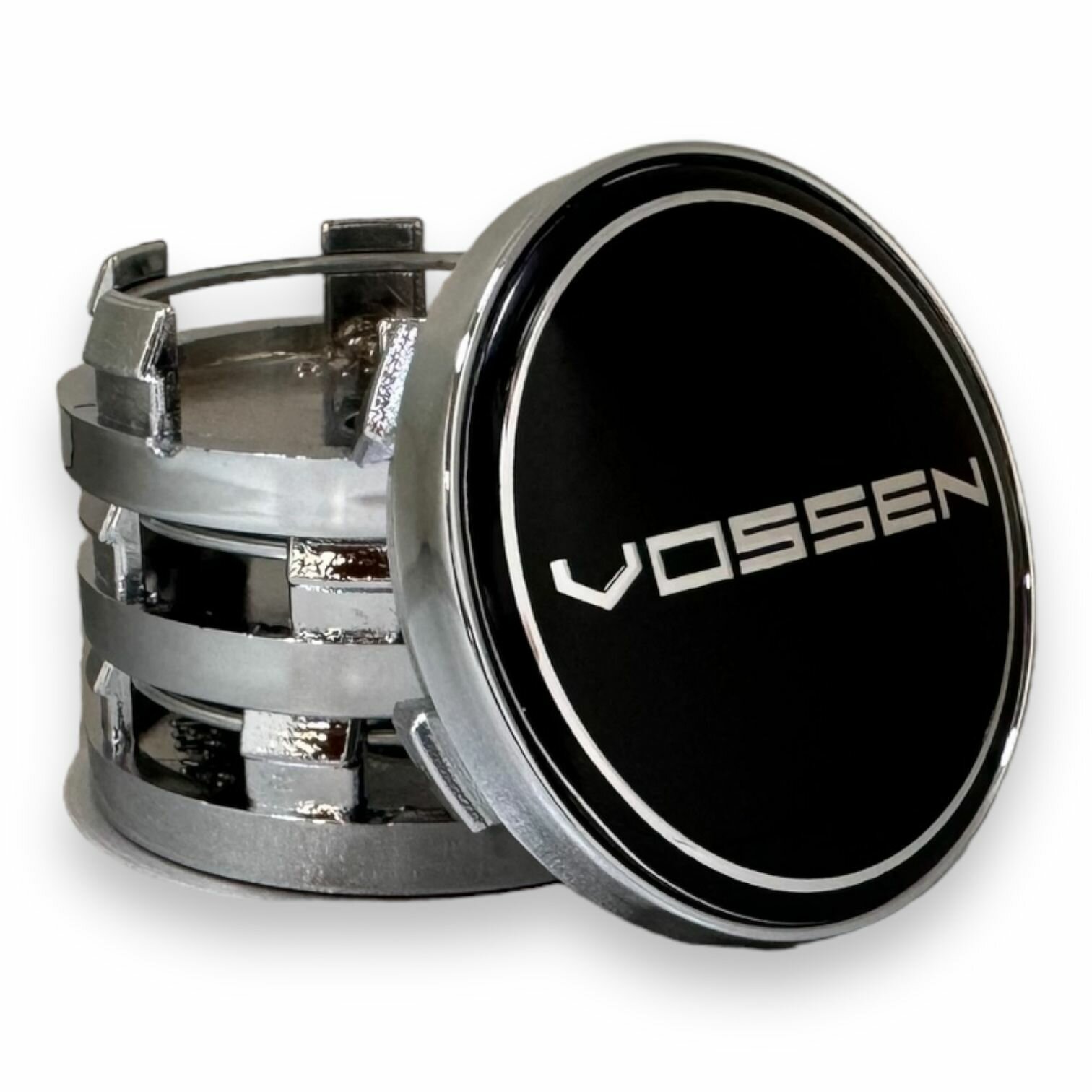 Колпачки заглушки на литые диски VOSSEN черный 60/56/9, 4 колпачка
