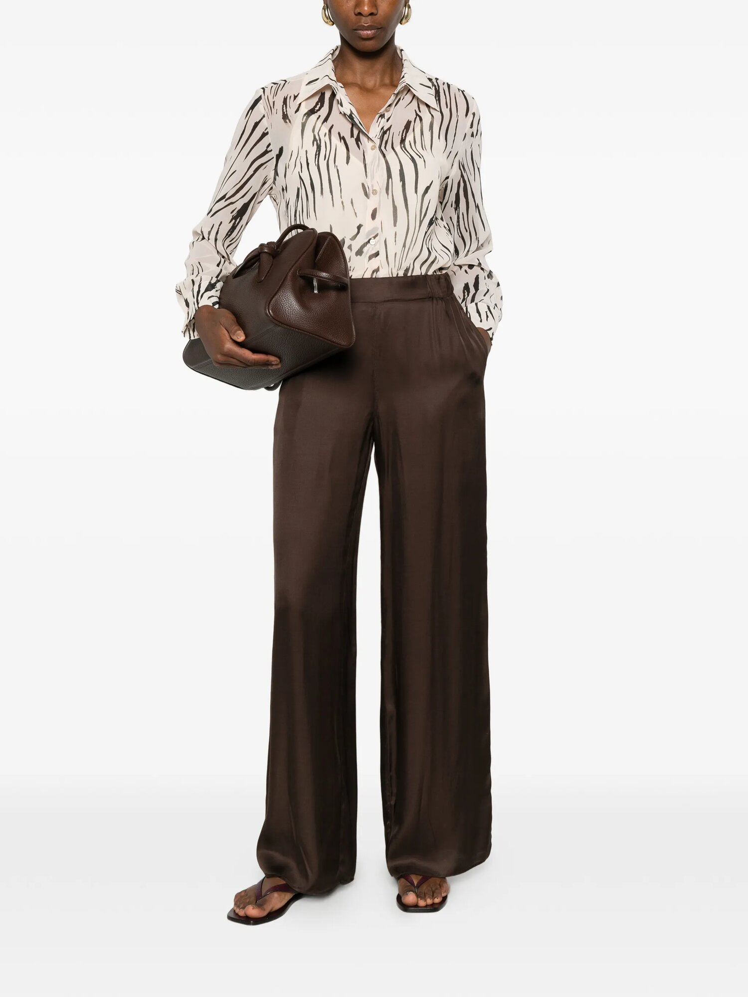 Брюки PennyBlack Elasticated-waistband trousers, размер 46, brown — фото 1
