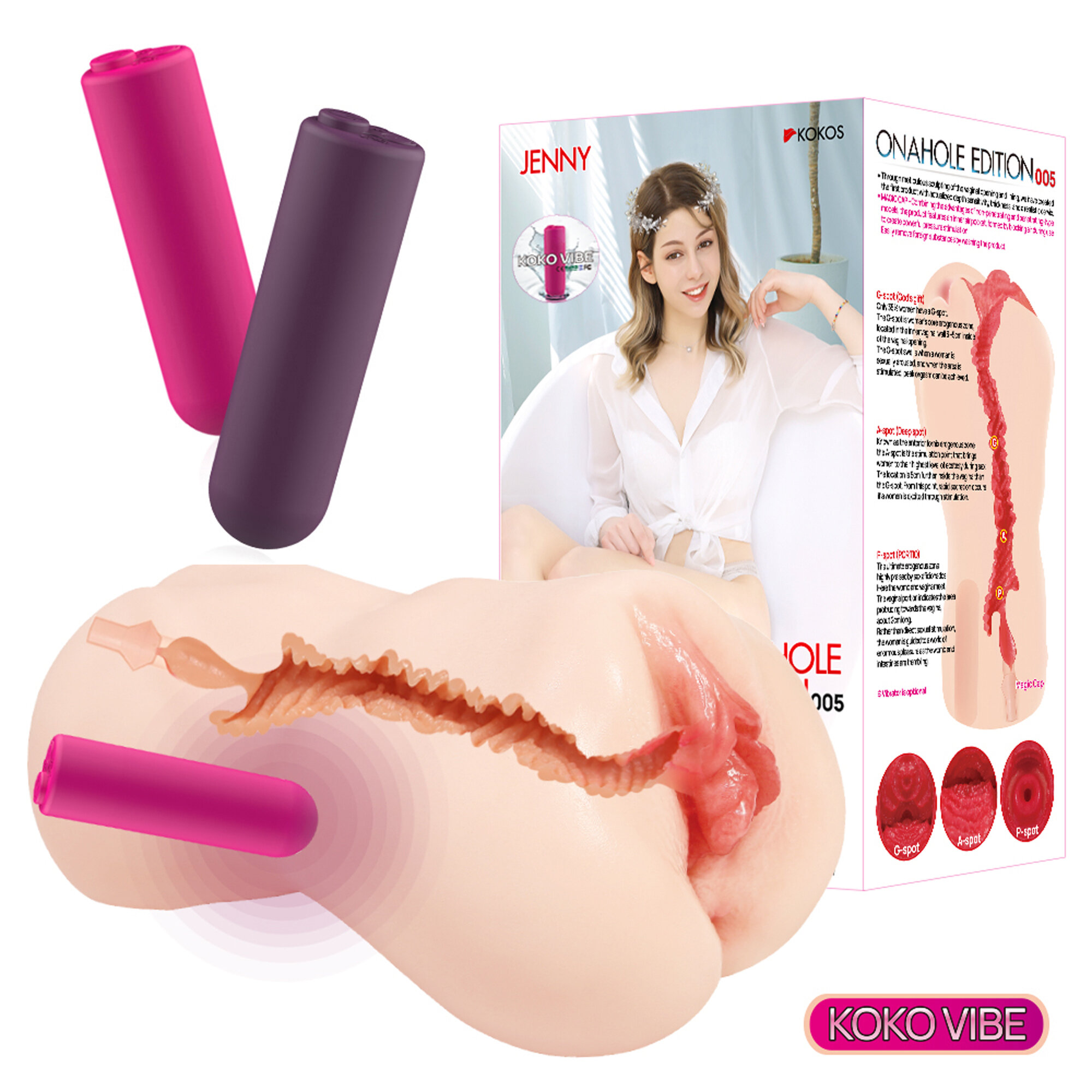 JENNY Onahole edition 005 мастурбатор вагина c вибрацией Kokos