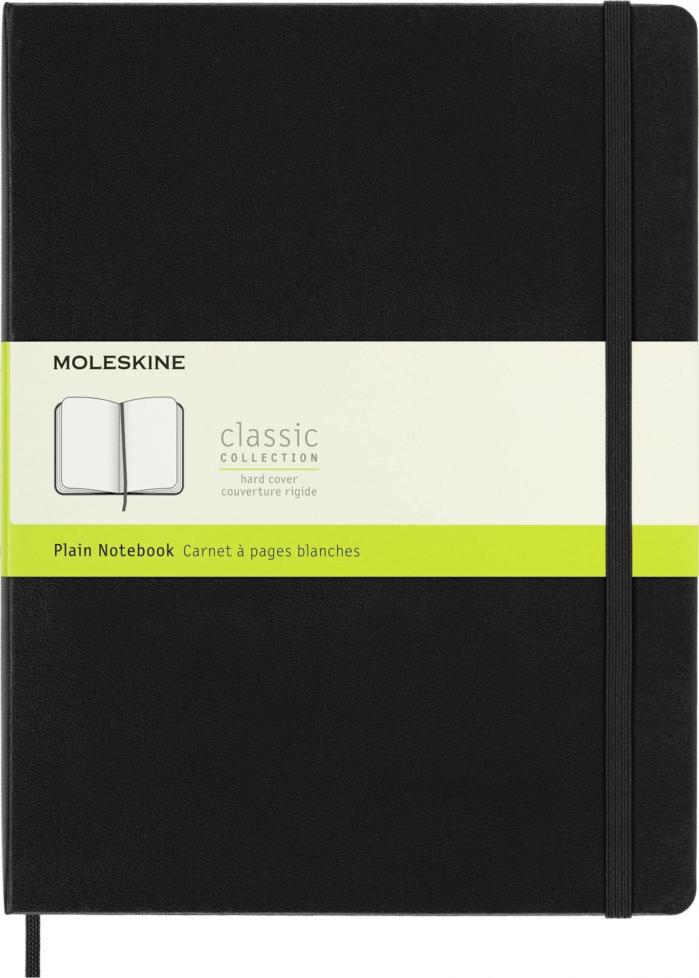 Блокнот Moleskine Classic хLarge 190х250 мм, 192 стр, нелинованный твердая обложка черная (QP092)