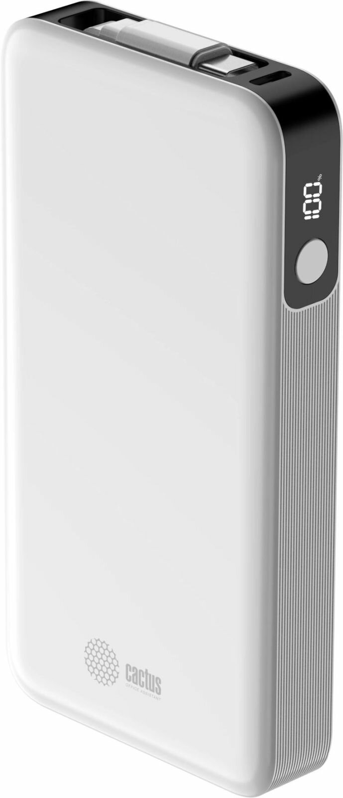 Мобильный аккумулятор CACTUS 10000 mAh, 22,5 W, 4,5 A, 2хUSB-C, белый (CS-PBFSPA-10000)