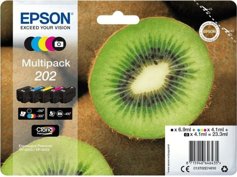Картридж струйный Epson 5 цветов, 5 шт упаковка, 20000 страниц, для Epson XP-6000/6005 (C13T02E74010)