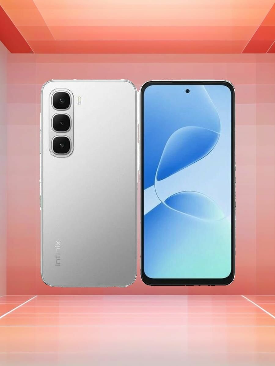 6.7" Смартфон Infinix HOT 60i 4/128 ГБ, IPS 1600x720, 120 Гц, серебристый