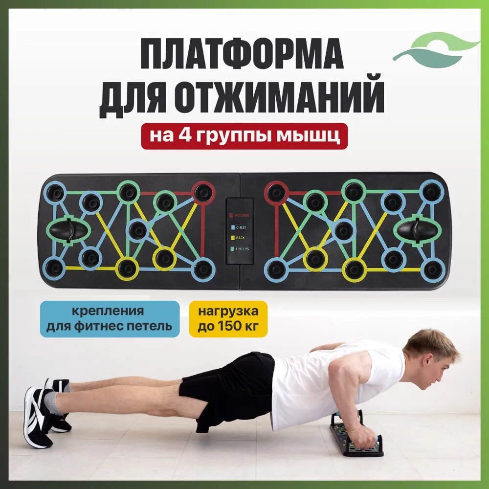 Упор для отжиманий Доска для отжиманий с упорами для 4 групп мышц