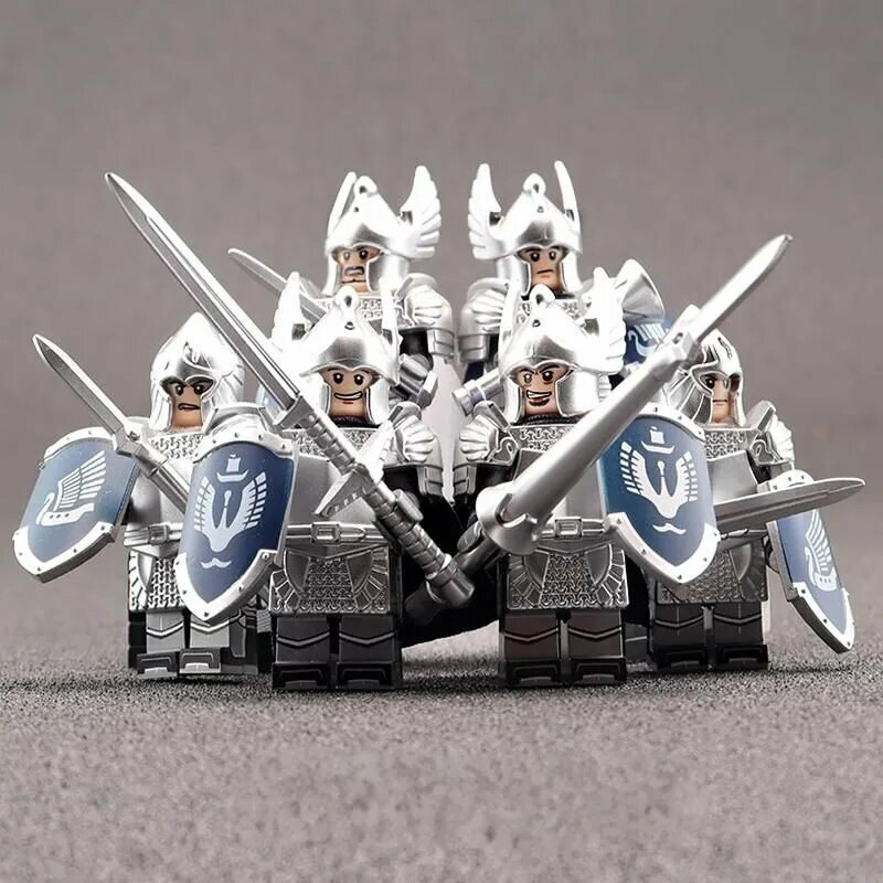 Набор минифигурки Властелин Колец , Рыцари-лебеди/ Lord of the Rings , Swan Knights/ совместимы с конструкторами легo 6шт (4.5см, пакет) KT1051