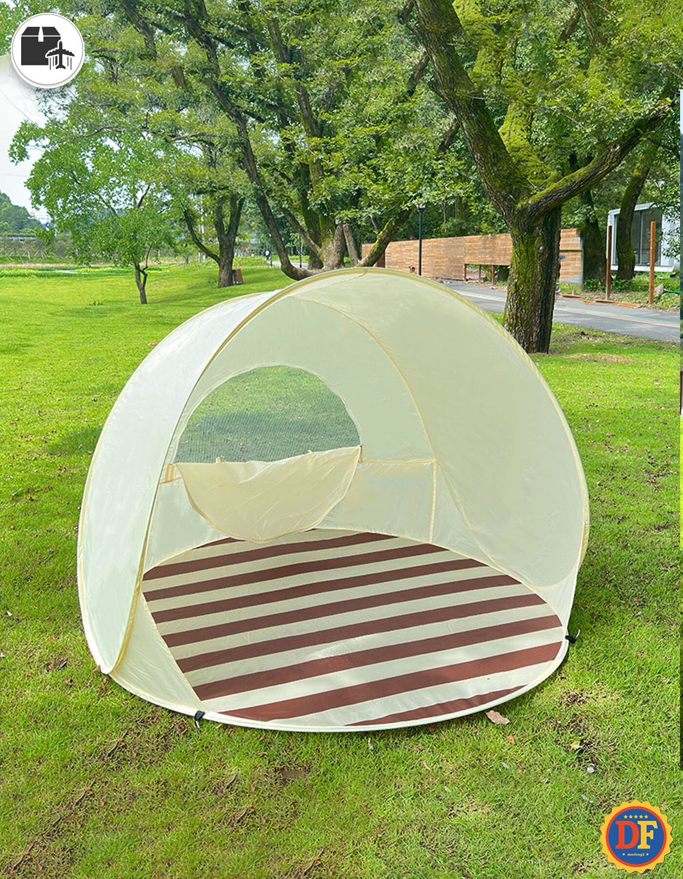 Быстросборная пляжная палатка-трансформер 3-4 места — защита от солнца и дождя，Не совсем белый