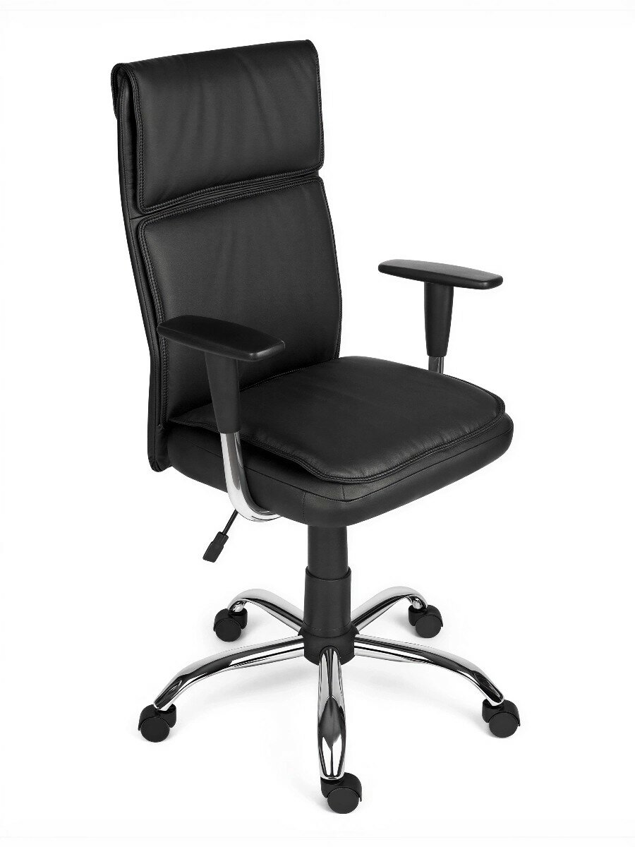 Компьютерное кресло с регулируемыми подлокотниками, Factor Соло 1Х, кожа/экокожа, цвет черный