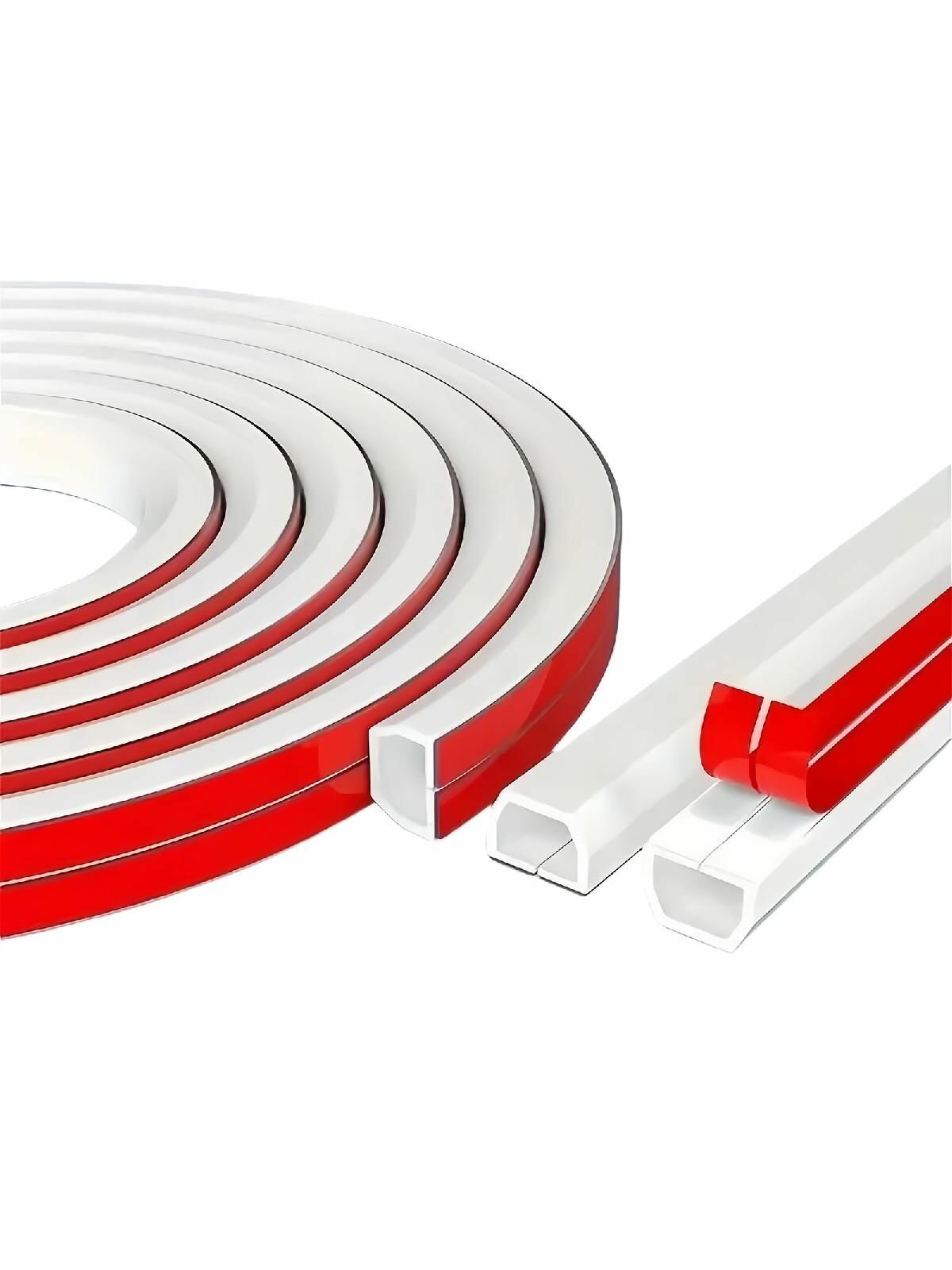 Самоклеящийся мягкий скрытый кабель-канал, защищает от наступания Белый, трапециевидный