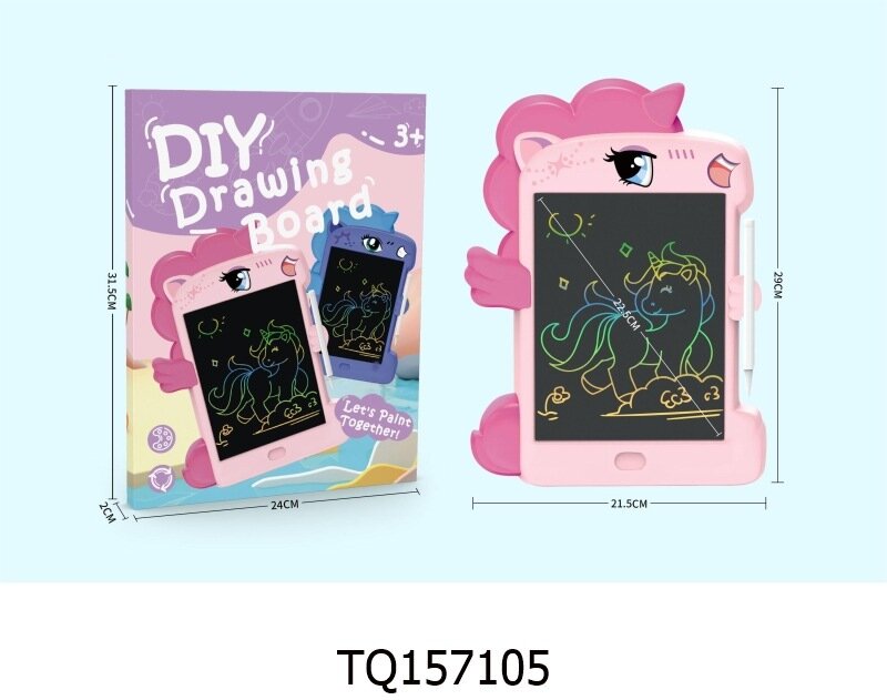 Детская электронная доска для рисования с изображением мультяшного динозавра, ЖК-дисплей, функция стирания одним нажатием, цветная доска для граффити, игрушка.