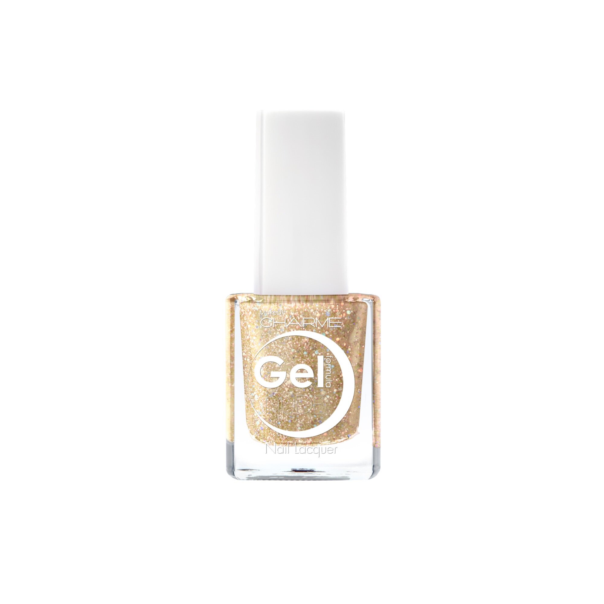 CHARME Лак для ногтей с блёстками 10 мл. "Gel Nude" 302 Блестящий Золотой