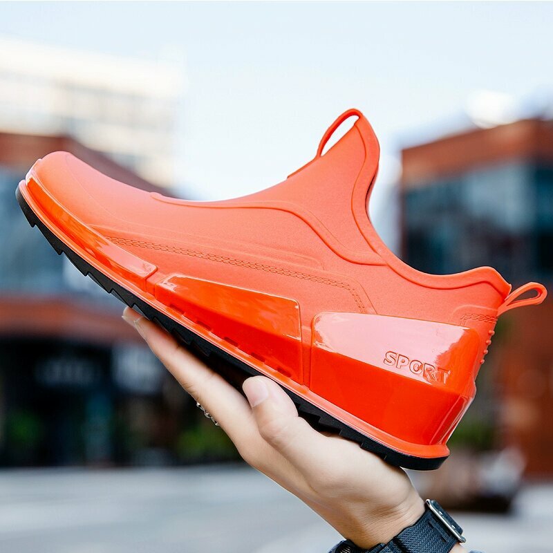 Полусапожки, немецкие спортивные резиновые сапоги, мужские короткие водонепроницаемые ботинки, теплые нескользящие низкие резиновые сапоги, обувь для кухни, рыбалкиРазмер обуви. EU:44