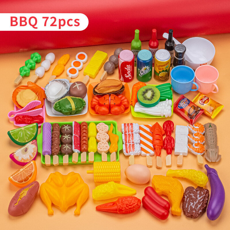Реалистичный BBQ игровой набор для детей, 72 шпажки, игрушка 319г - Обучающий кухонный набор для ролевых игр