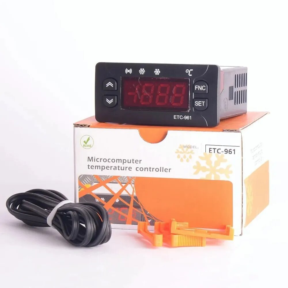 Контроллер ETC-961 12-24V 1 датчик для холодильного оборудования, цифровой дисплей