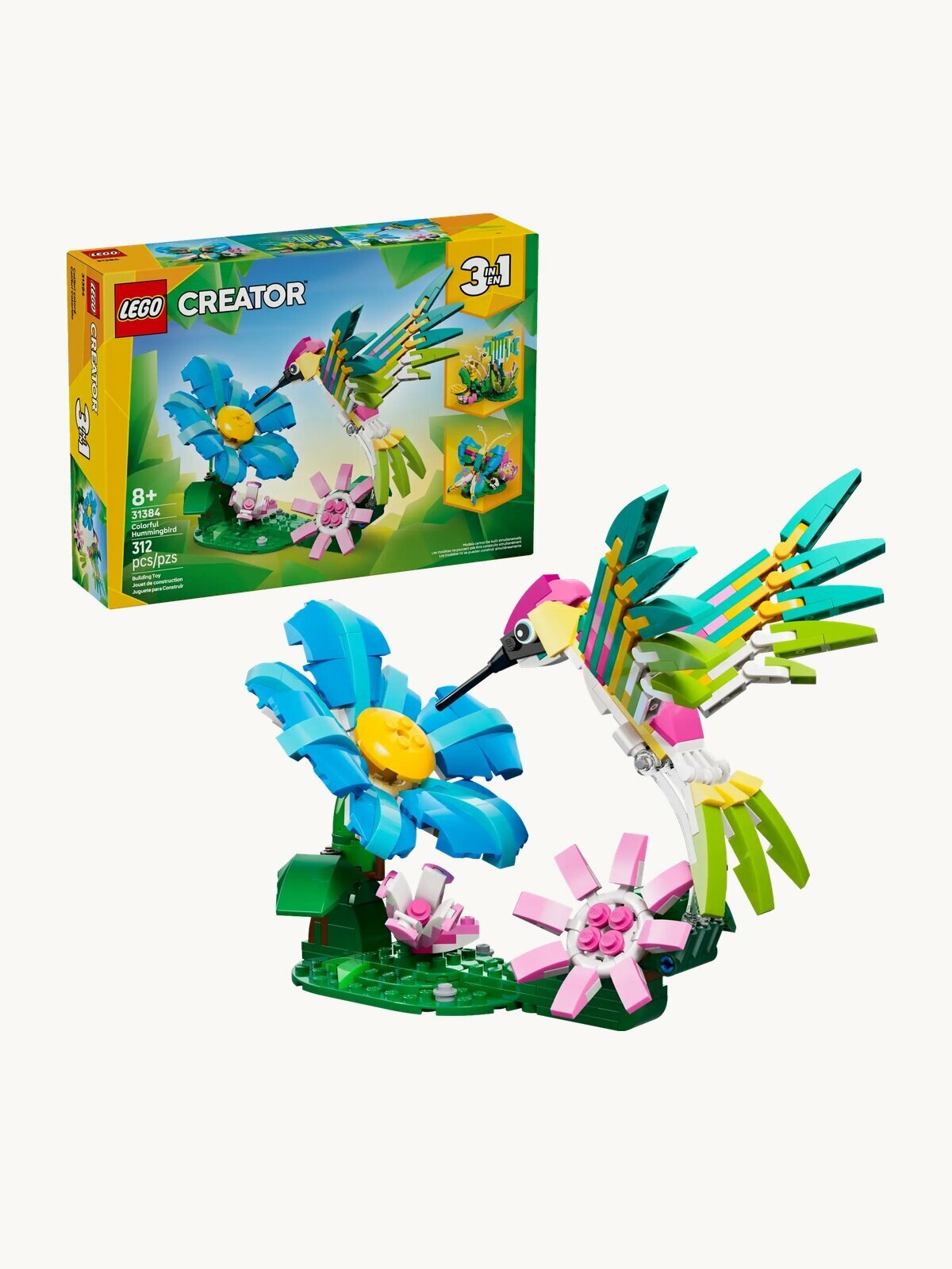 Конструктор LEGO Creator 3-in-1 31384 Дикие животные: красочные колибри, 312 дет.