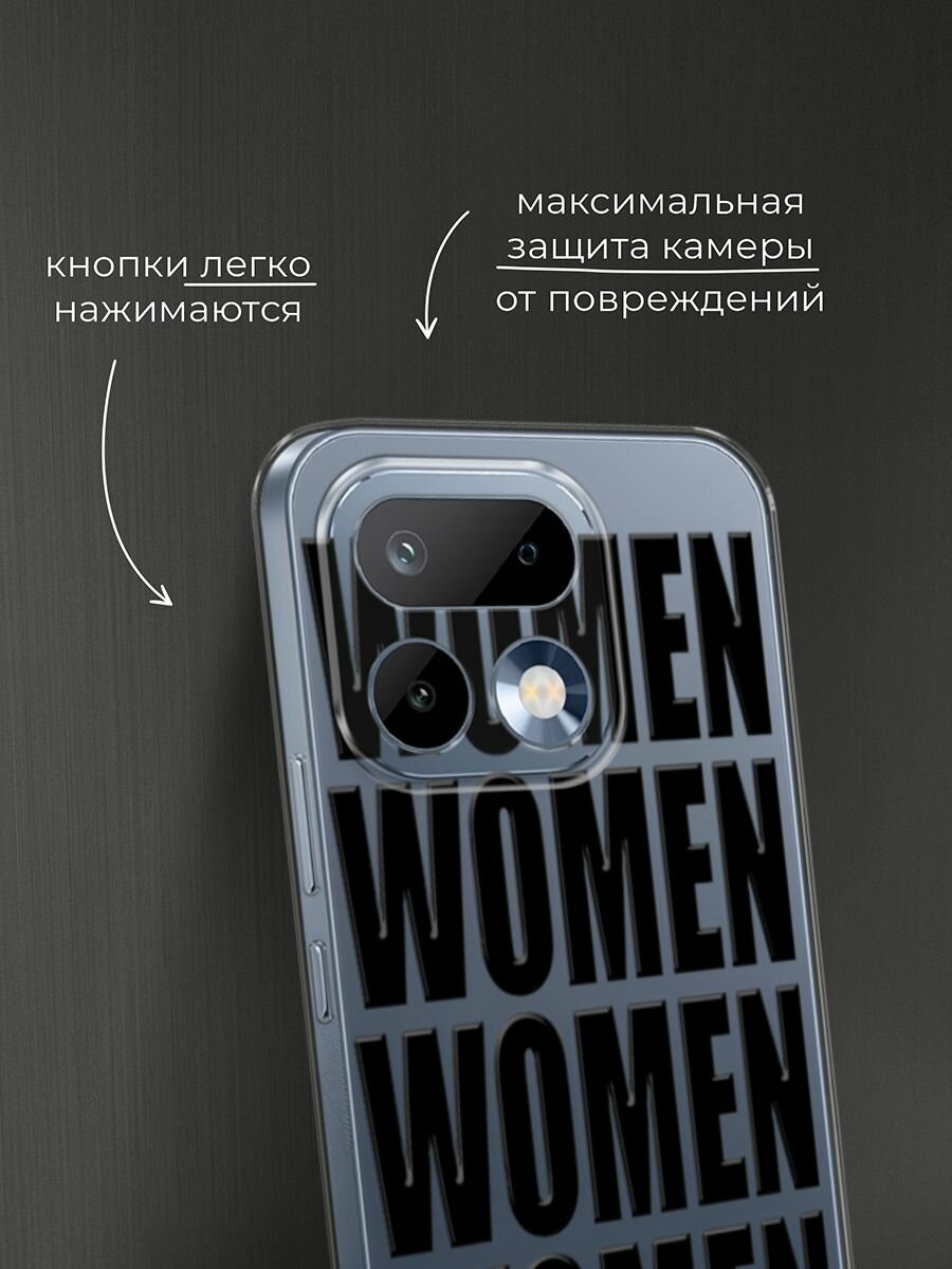 Силиконовый чехол на Realme 16 Pro / Реалме 16 Про с принтом Women black — фото 1