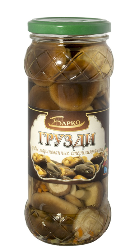 Грибы грузди маринованные Барко, 580 мл