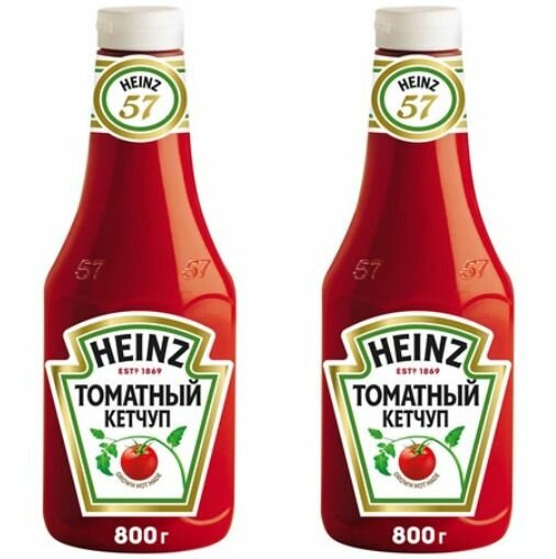 Heinz Кетчуп томатный, 800 г, 2 шт
