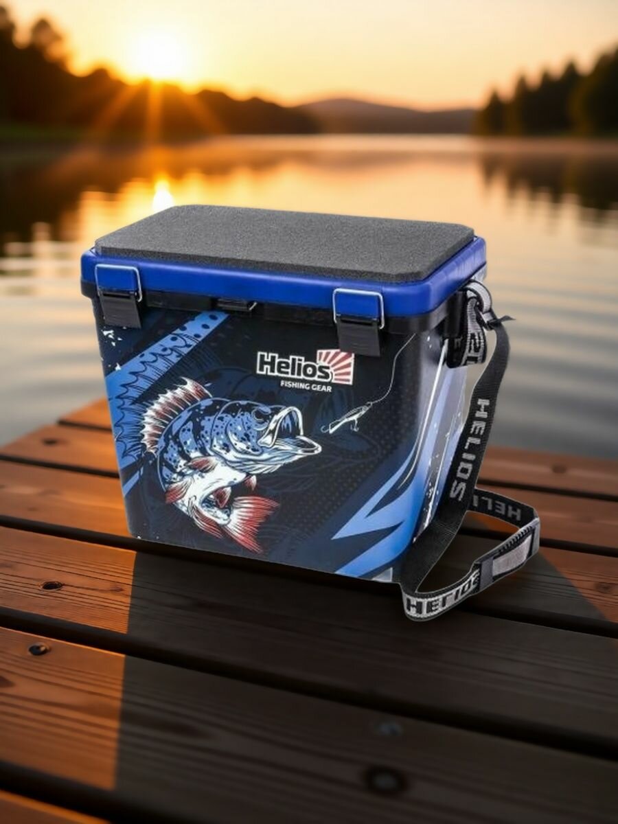 Ящик рыболовный зимний ICE FISHING PERCH односекционный синий (HS-IB-19-IFB-1) Helios