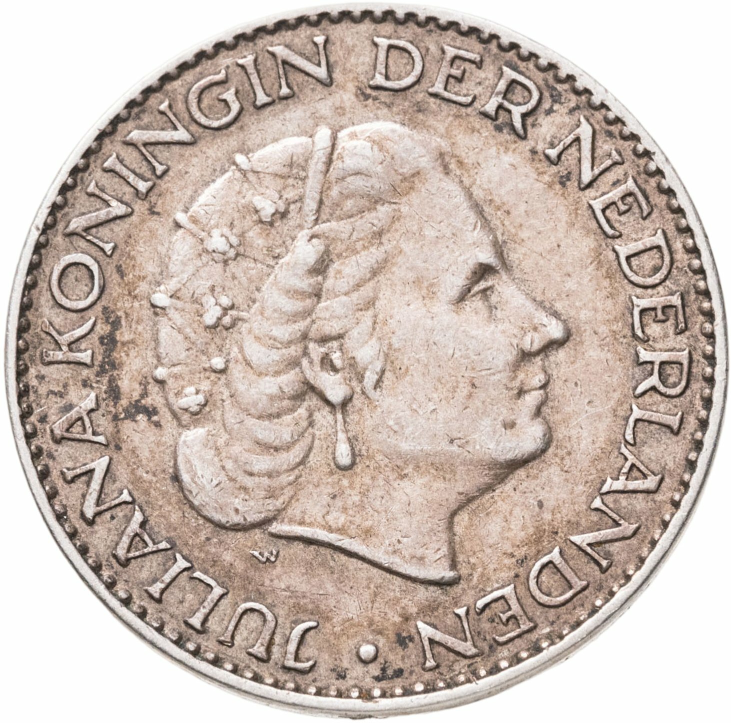 Нидерланды 1 гульден gulden 1956, Серебро 720, в сохранности XF