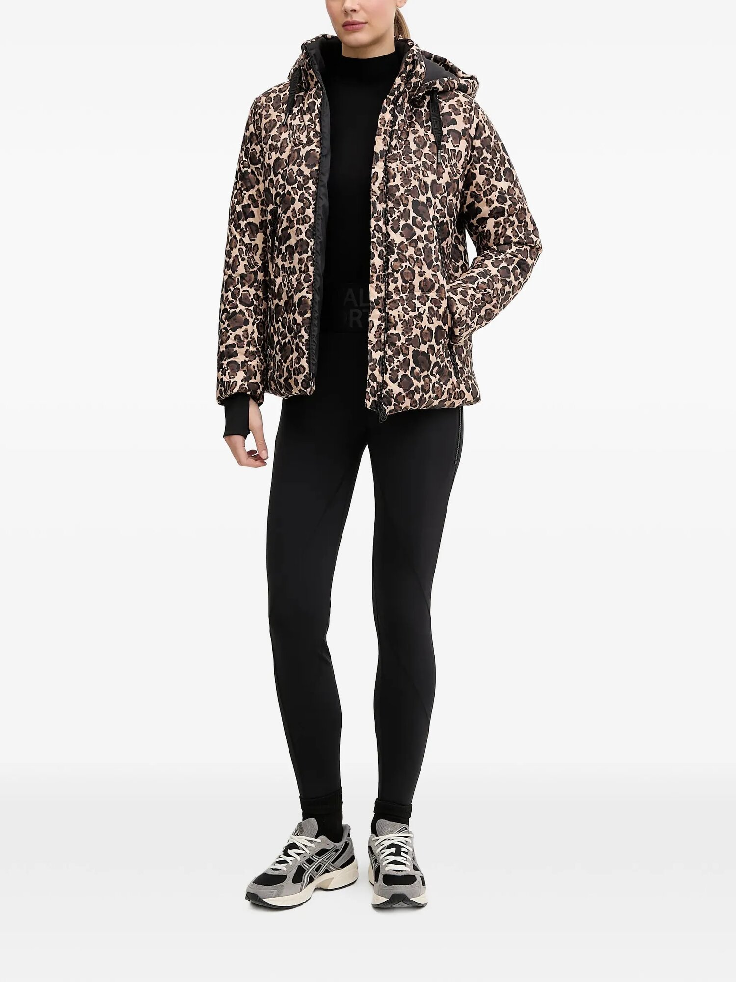Куртка Sportalm Leopard-print hooded jacket, размер 34, коричневый — фото 1