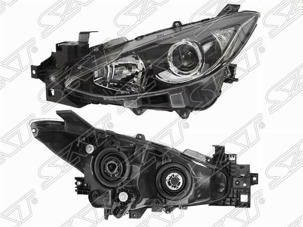 Фара SAT ST-216-1169L Mazda 3 13-16, Axela 13-16 слева/ Галоген/ С электрокорректором