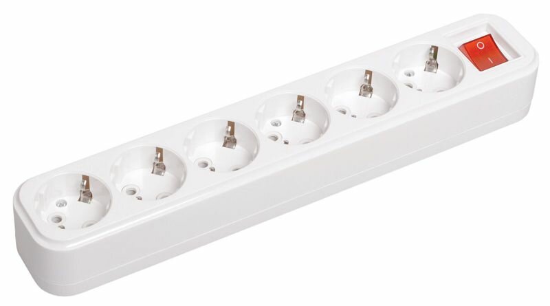 Колодка удлинителя 6-м 16А Classic К06В 2P+PE 250В с выкл. IEK KYP11-16-06-00-ZK