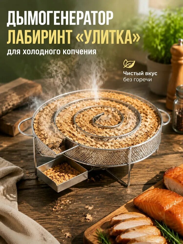 Лабиринтный дымогенератор улитка для холодного копчения