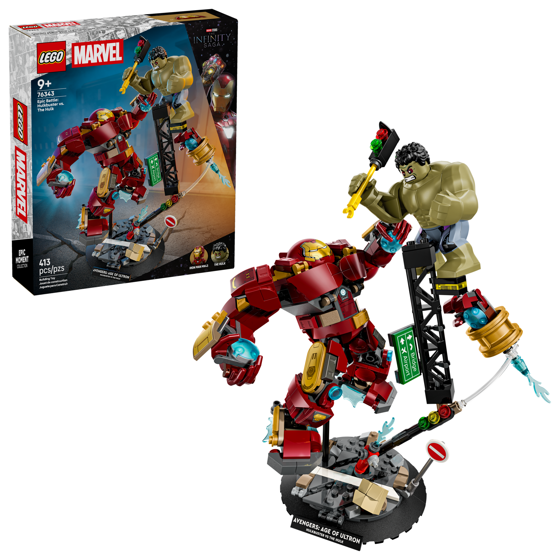 Конструктор LEGO Marvel Эпическая битва Халкбастер против Халка 76343, 413 детали, от 9 лет
