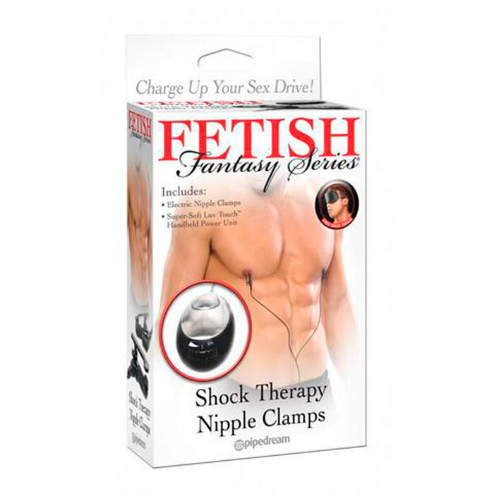 Зажимы для сосков Nipple Clamps FF Shock Therapy регулируемые, металл/винил