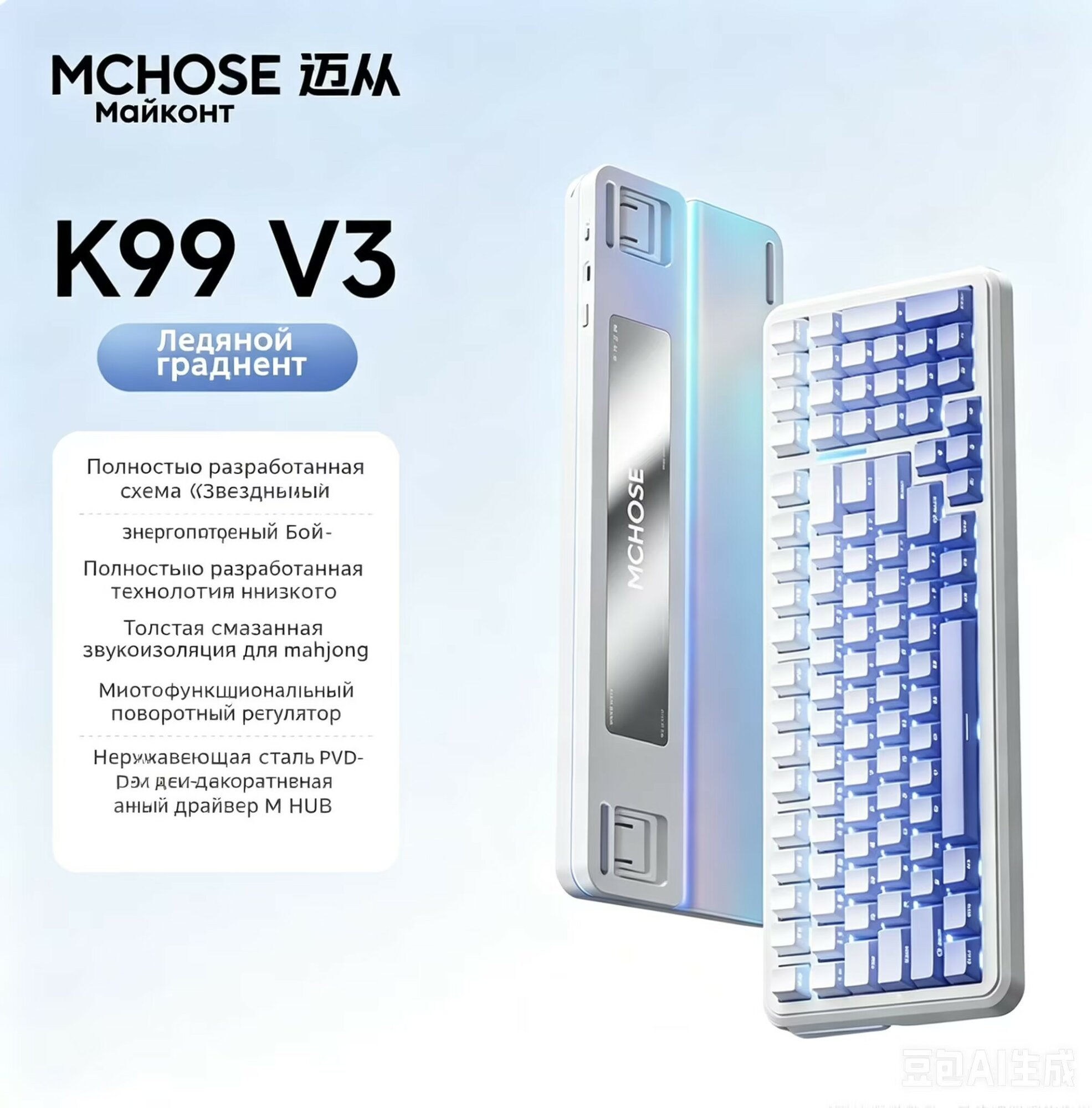 MCHOSE K99 V3 Кастомная механическая клавиатура, беспроводная, Bluetooth три режима, игровая, эспорт,