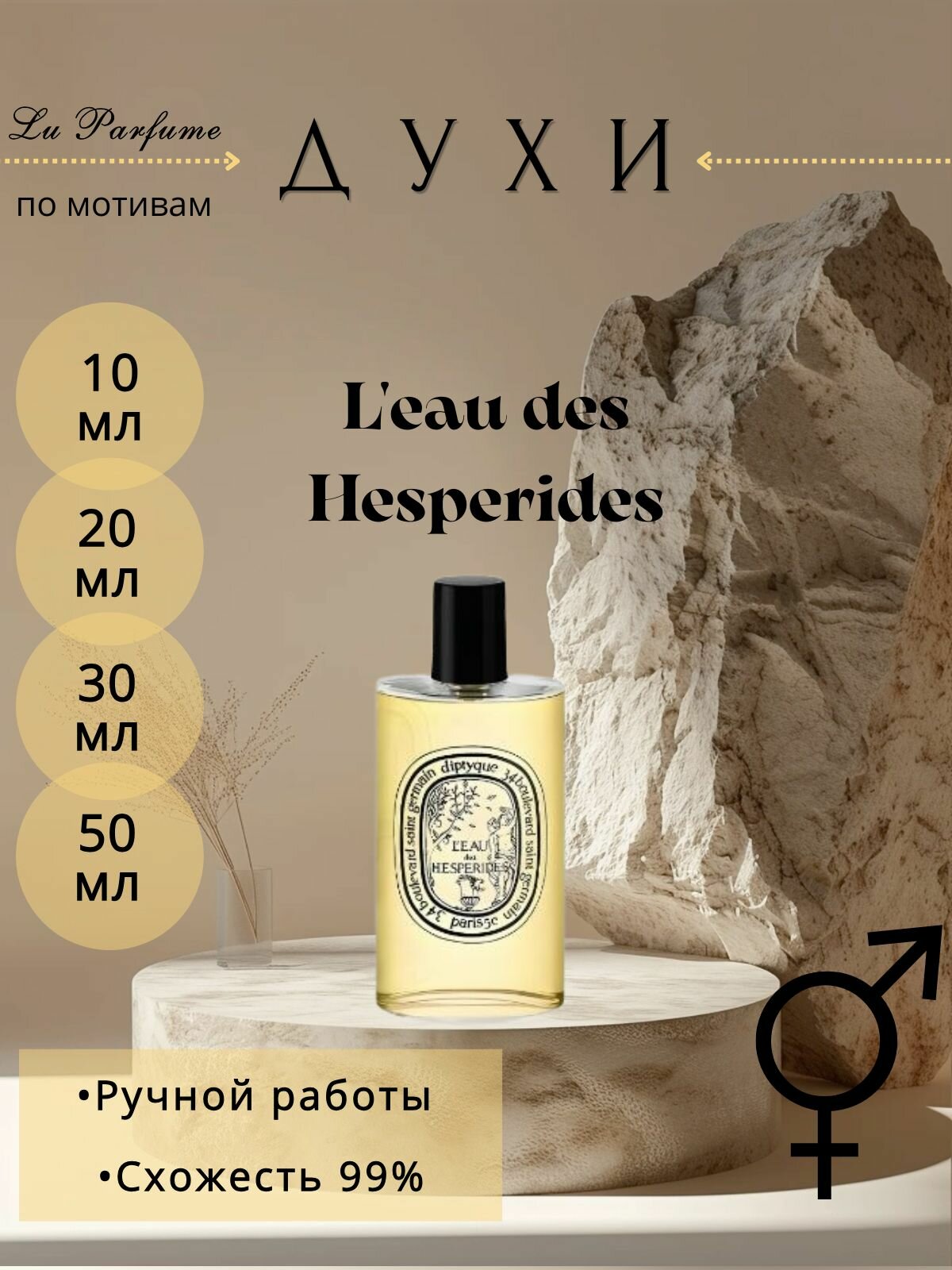 Духи ручной работы по мотивам 'L'eau des Hesperides', для мужчин и женщин