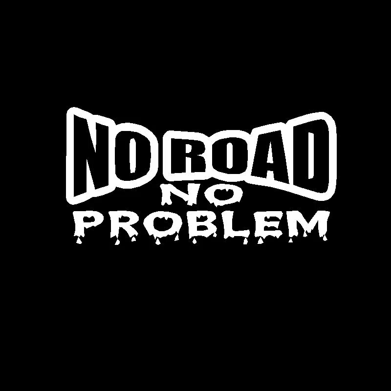 Наклейка "No Road No Problem" белая, Offroad 4x4