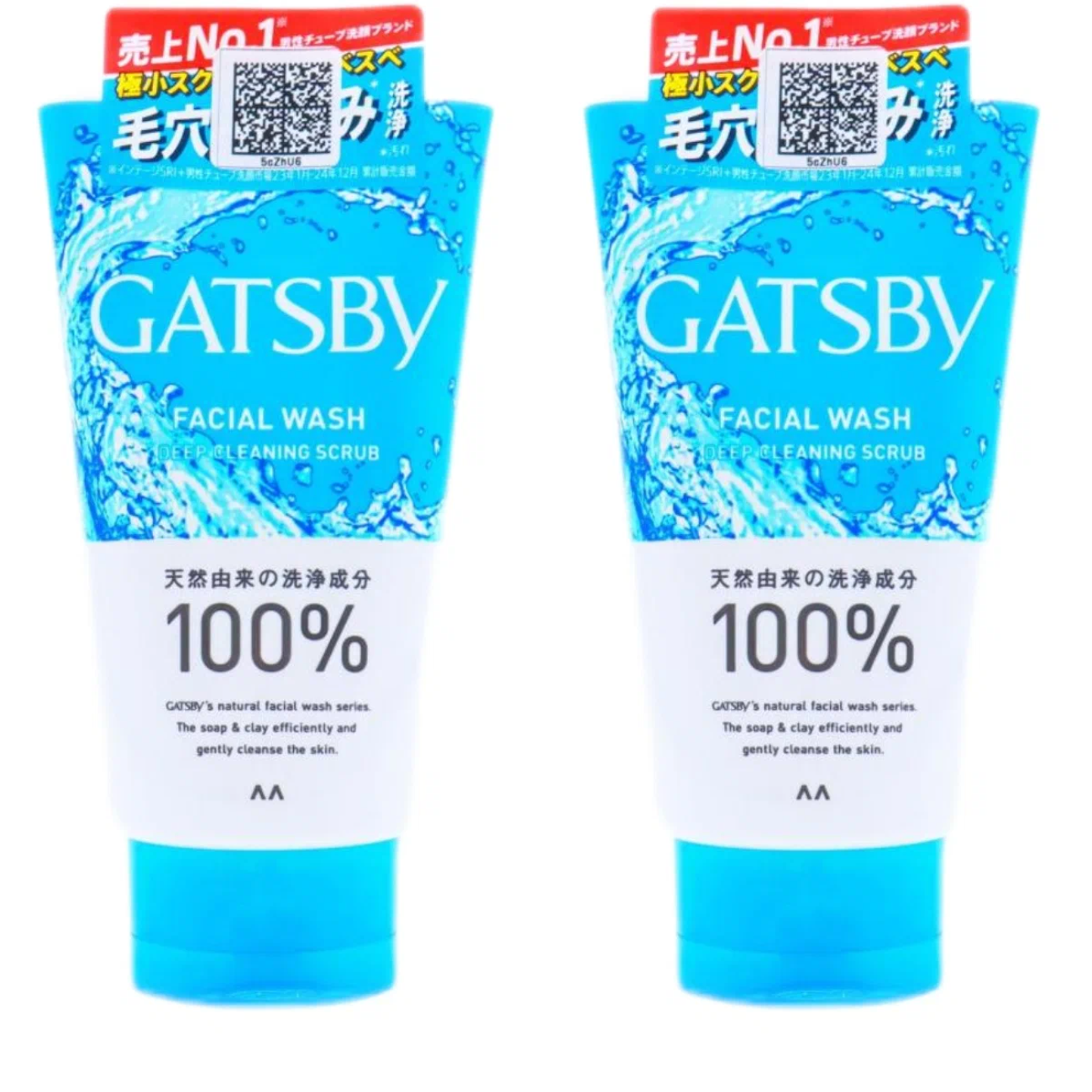 Крем-пенка Mandom мужская, скрабирующая Men’s Gatsby Deep Cleansing Scrub, для умывания, 130г, 2 шт