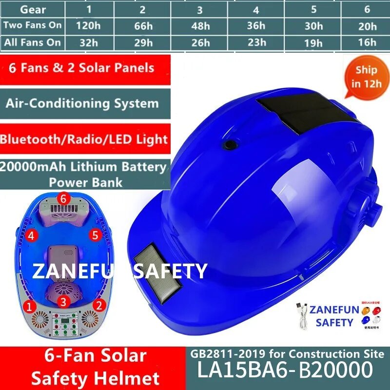Промышленный защитный шлем ZANEFUNSAFETY LA15BA2-10000