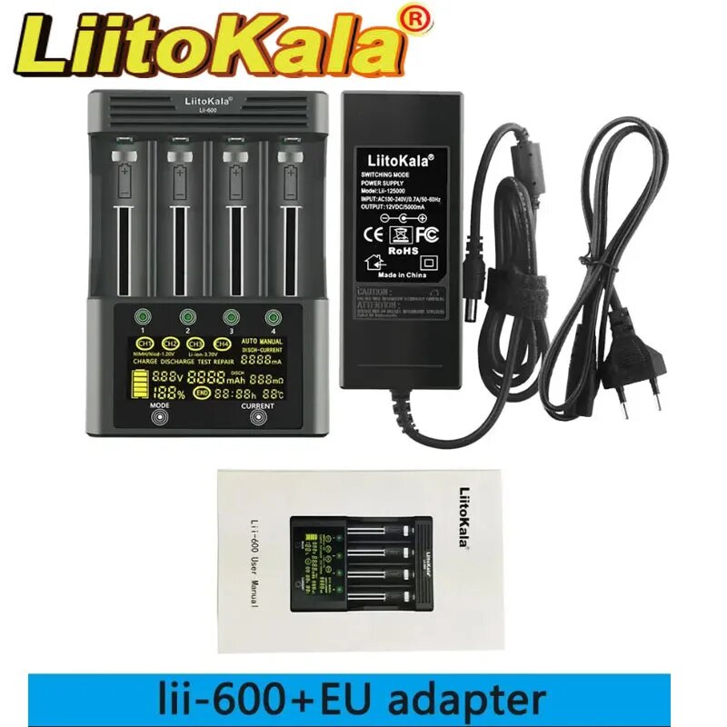LiitoKala Lii-600 EU Зарядное устройство для аккумуляторов