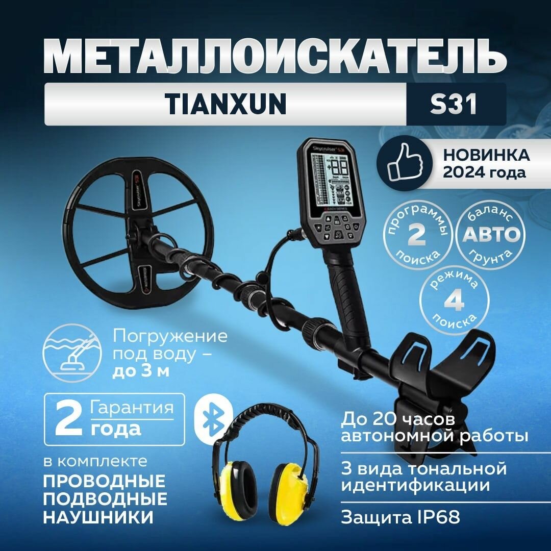 Металлоискатель Tianxun S31 + наушники