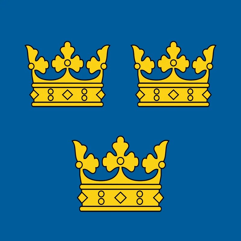 Флаг командира ВВС Швеции 4х4 фута Синий, Swedish Regent